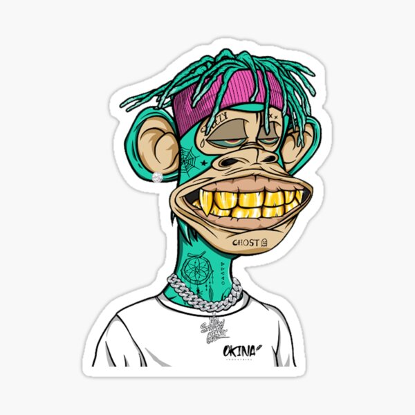 Pegatina « Mono NFT en amarillo como travis scott Bored Ape Yacht Club ...