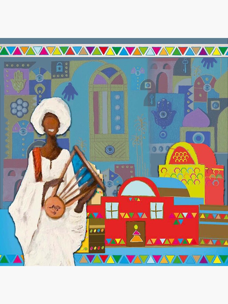 "Nubian man- Nubian house- colorful- oriental motifs- wonderful" Sticker for Sale by karima ...