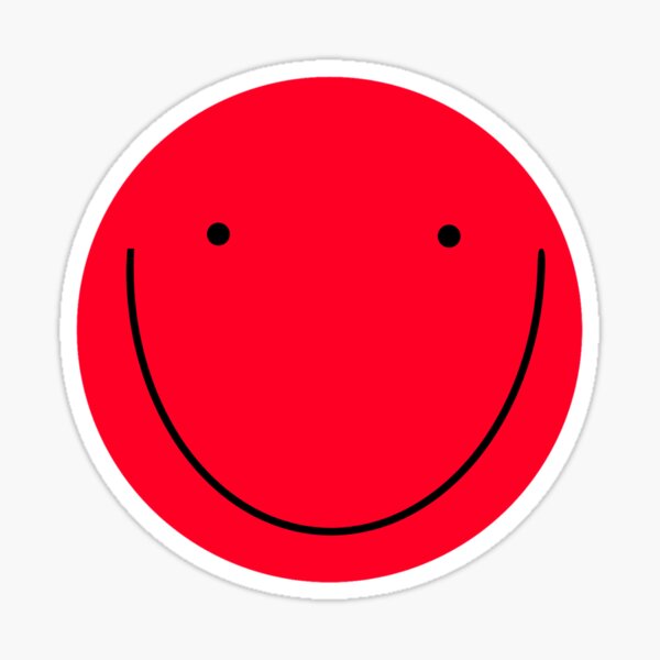"RED SMILE EMOJI" Sticker for Sale by vazqpete | Redbubble