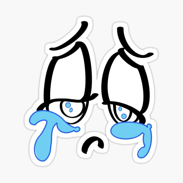 "sad" Sticker for Sale by Art-of-leevay | Redbubble
