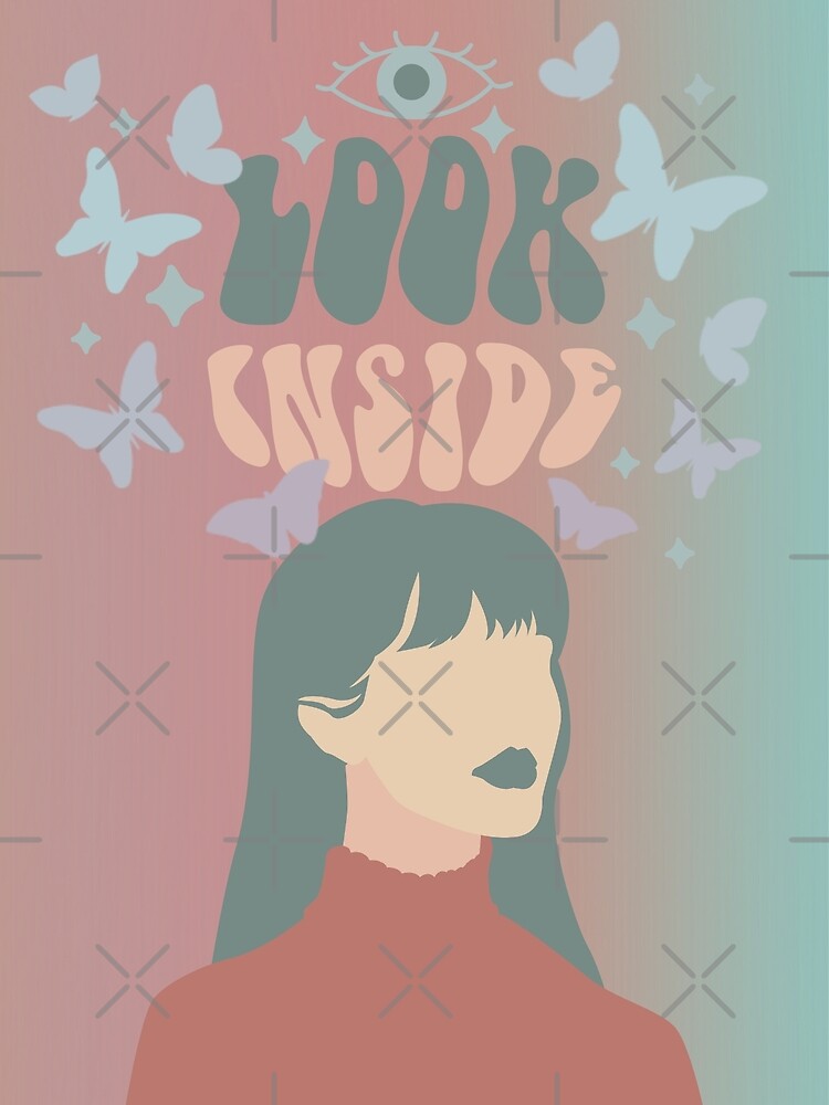 "Spiritual Self-Love Feminine Design, 'Look Inside'" Art Print for Sale ...