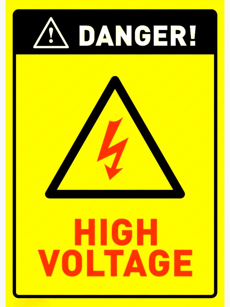 "HIGH VOLTAGE" Sticker for Sale by MYGRUMPYGOAT | Redbubble
