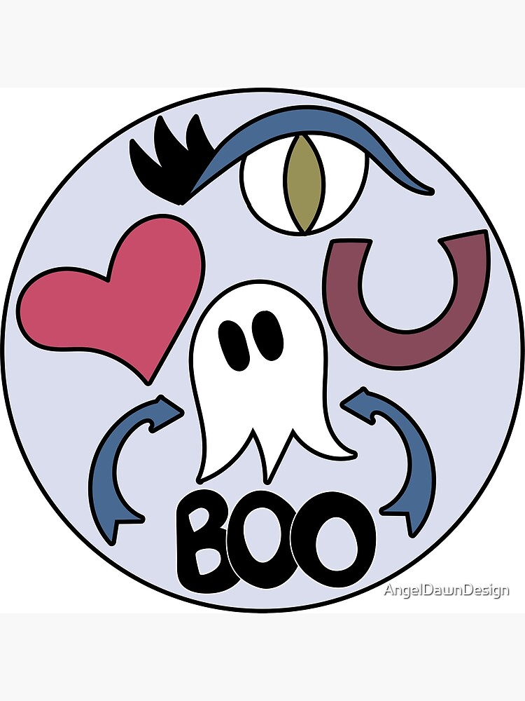 Lámina fotográfica «Cute Eye Love You Boo Arte de texto de dibujos ...