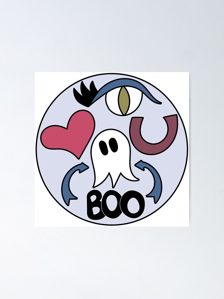 Póster «Cute Eye Love You Boo Arte de texto de dibujos animados» de ...