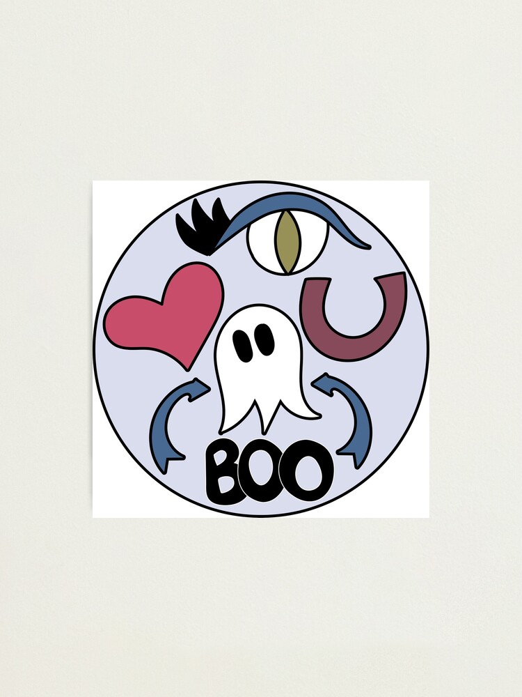 Lámina fotográfica «Cute Eye Love You Boo Arte de texto de dibujos ...