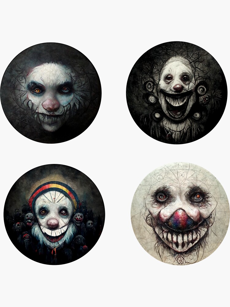 "Evil Clown Pack 1" Sticker for Sale by FizzHead | Redbubble