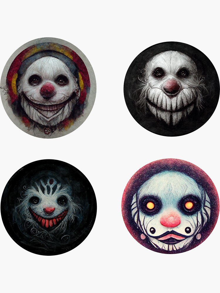 "Evil Clown Pack 2" Sticker for Sale by FizzHead | Redbubble