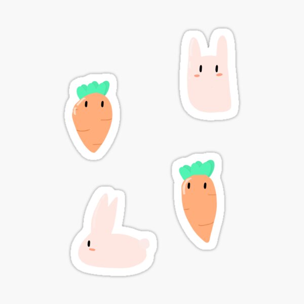 "Rabbits and carrots sticker" Sticker for Sale by Leafsforest | Redbubble