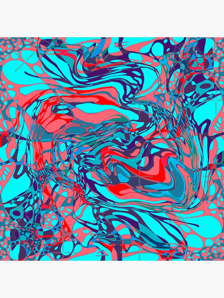 "Warped View in turquoise" Sticker for Sale by SuzinessDesigns | Redbubble