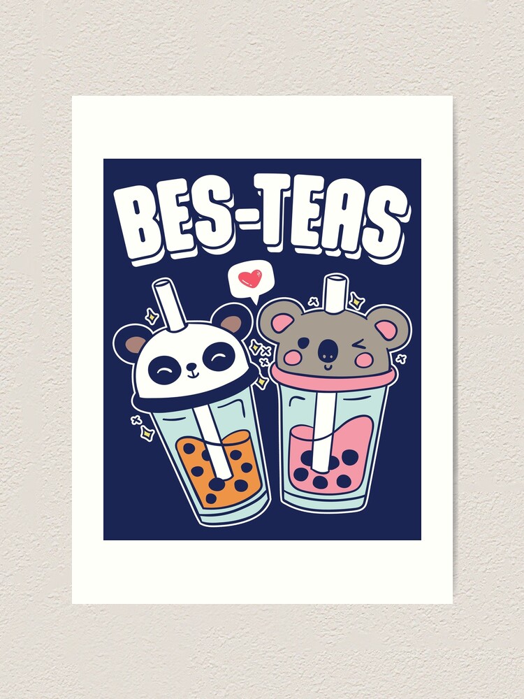 "Bes-Teas Cute Bubble Tea Kawaii Panda And Koala" Art Print for Sale by ...