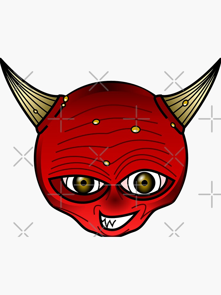"demon devil face cartoon costume" Sticker for Sale by joseech | Redbubble