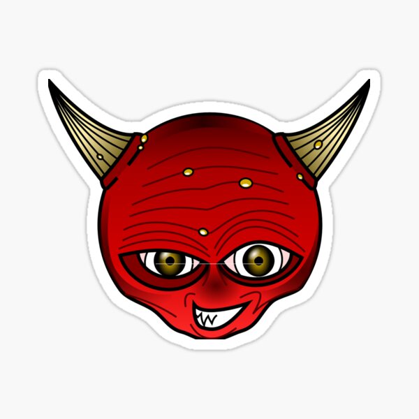 "demon devil face cartoon costume" Sticker for Sale by joseech | Redbubble