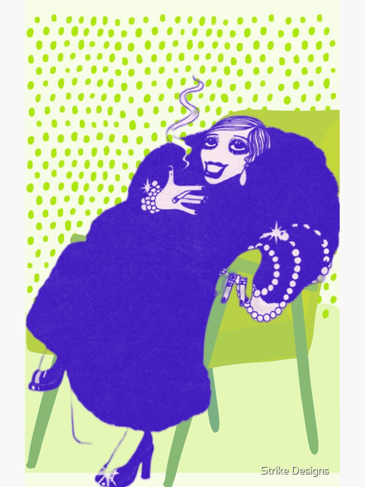 "Cool Diva Smoking a Cigarette Artwork" Sticker for Sale by ...
