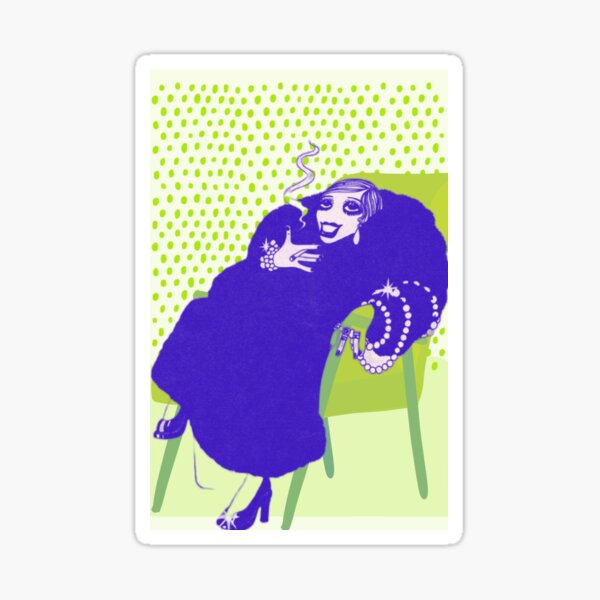 "Cool Diva Smoking a Cigarette Artwork" Sticker for Sale by ...