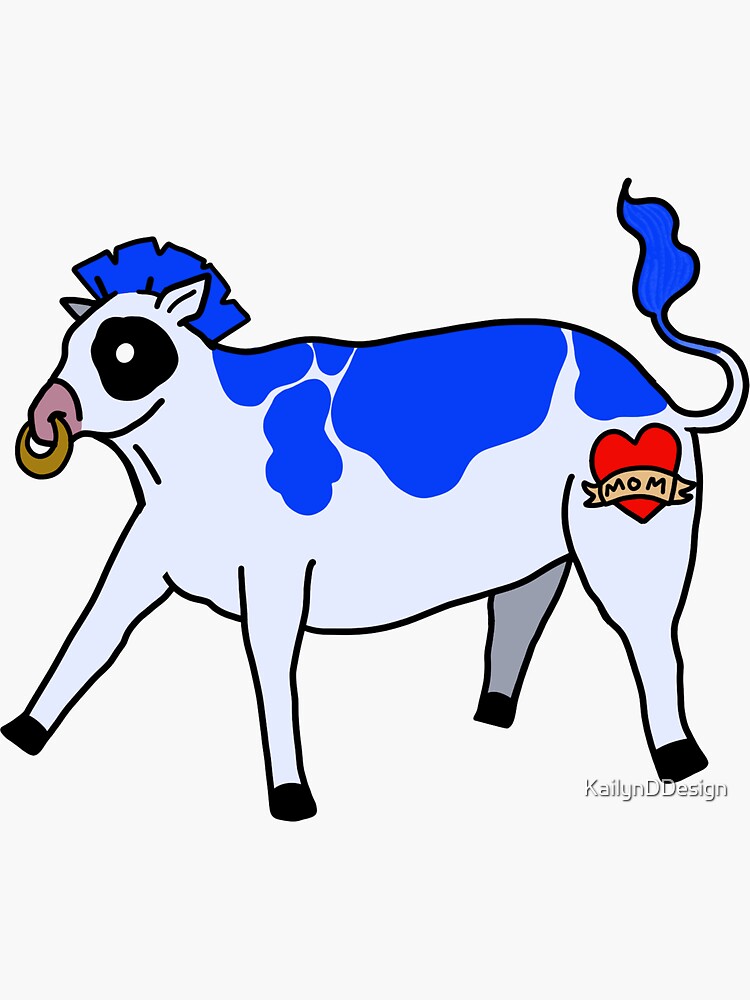 "Punk Cow" Sticker for Sale by KailynDDesign | Redbubble