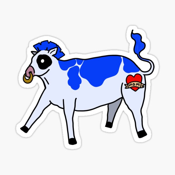 "Punk Cow" Sticker for Sale by KailynDDesign | Redbubble