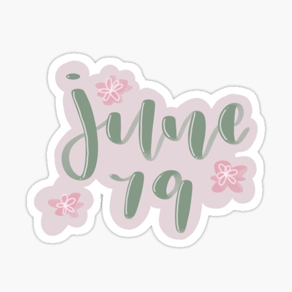 "june 19" Sticker for Sale by margot-hutter | Redbubble