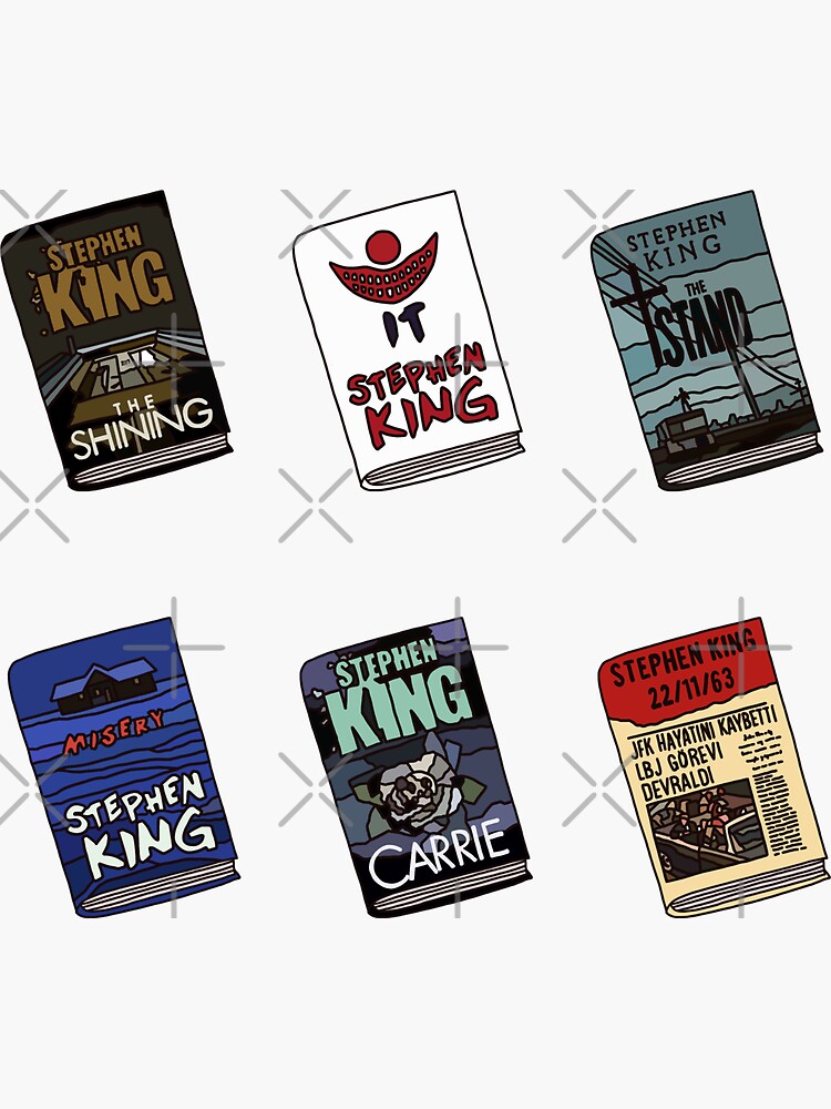 "Stephen King books" Sticker for Sale by lalashellsArt | Redbubble
