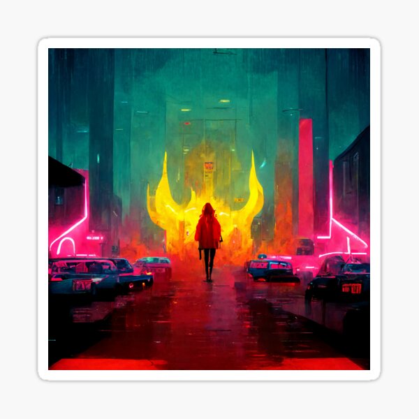 "Neon Hell" Sticker for Sale by zurion | Redbubble