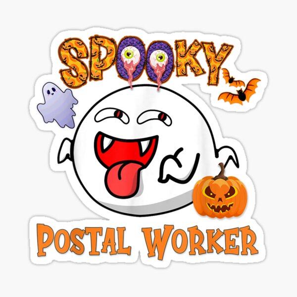 "Boo Halloween Costume Spooky Postal Worker" Sticker for Sale by ...