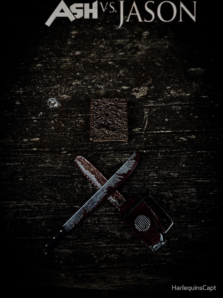"Ash Vs Jason Necronomicon Poster" Sticker for Sale by HarlequinsCapt ...
