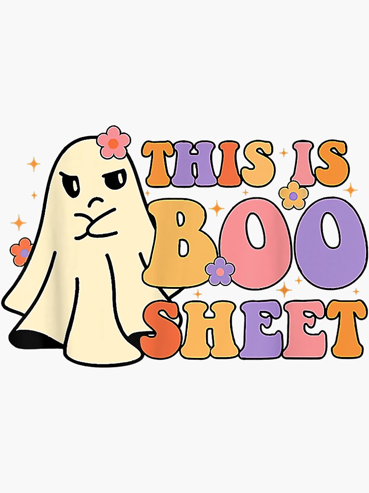 "This Is Boo Sheet Ghost Groovy Halloween Costume Men Women" Sticker ...