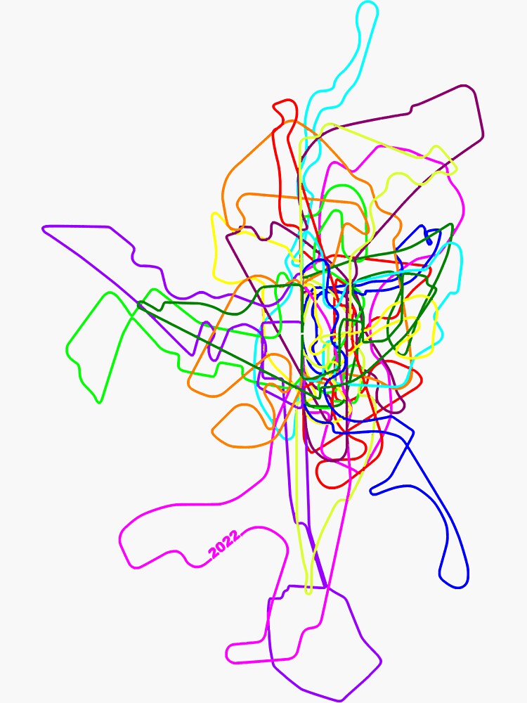 "F1 circuits 2022 - rainbow pattern" Sticker for Sale by Evelynelson ...