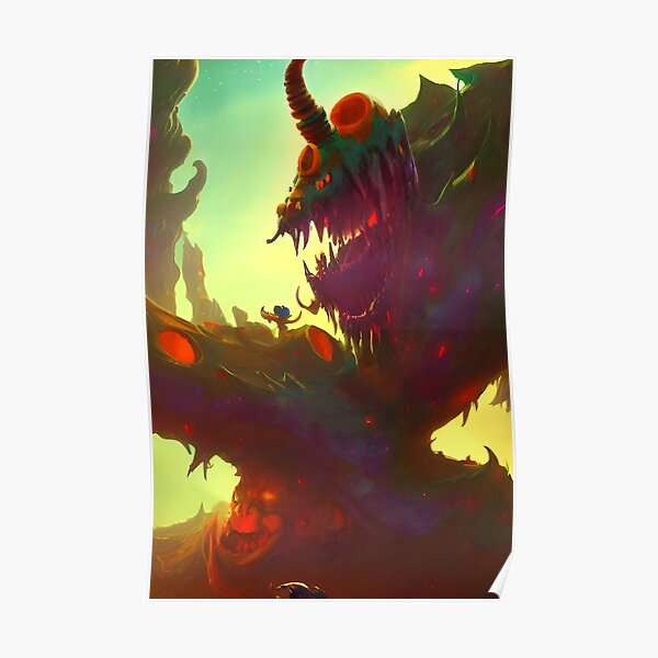 "Trippy Swamp Monster" Poster for Sale by Milantique | Redbubble