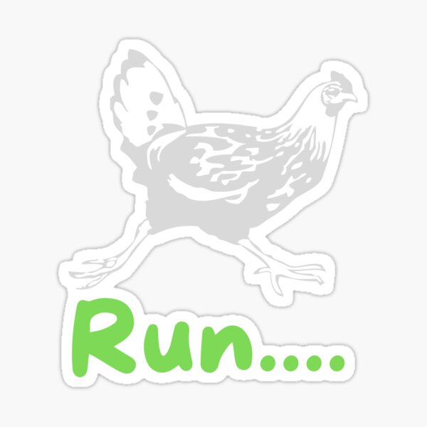 "Funny Running Chicken meme illustration " Sticker for Sale by ...