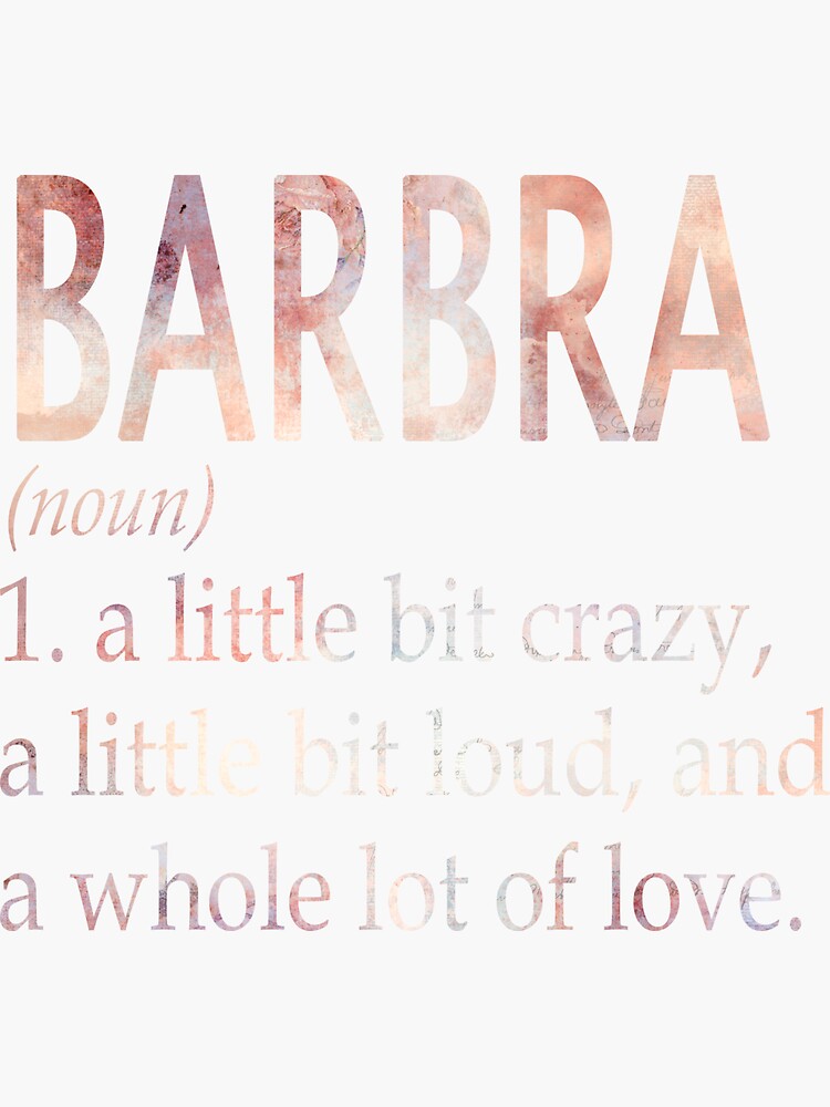 "Barbra Girl Name Definition" Sticker for Sale by Alexmdast | Redbubble
