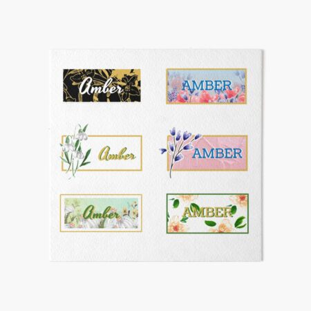 "Amber name sticker for hydro flask, name sticker image, sticker pack ...