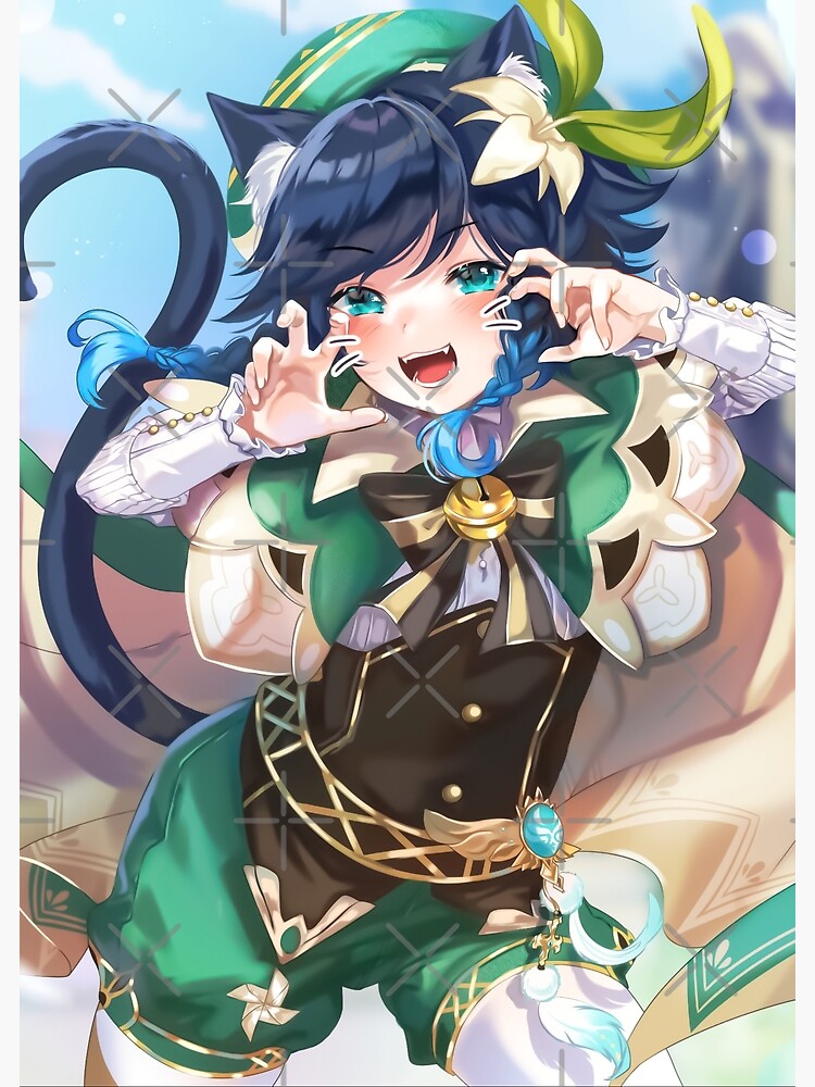 Venti Genshin Impact Fanart Poster For Sale By Spacefoxart Redbubble