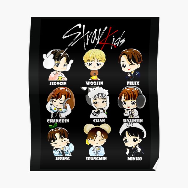 "STRAY KIDS CHIBI ALL MEMBERS" Poster for Sale by EllenKarl | Redbubble