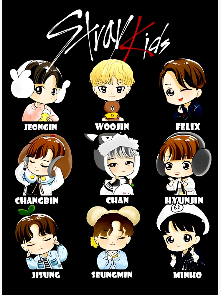 "STRAY KIDS CHIBI ALL MEMBERS" Sticker for Sale by EllenKarl | Redbubble