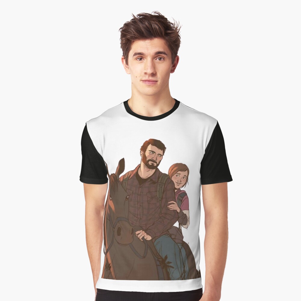 " ellie and joel riding a happy horse!" Sticker for Sale by jack-book ...