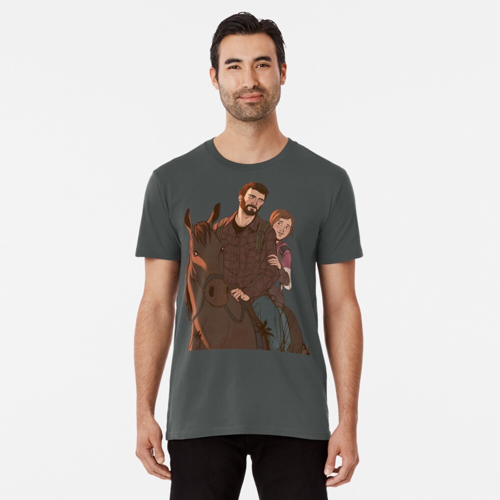 " ellie and joel riding a happy horse!" Sticker for Sale by jack-book ...