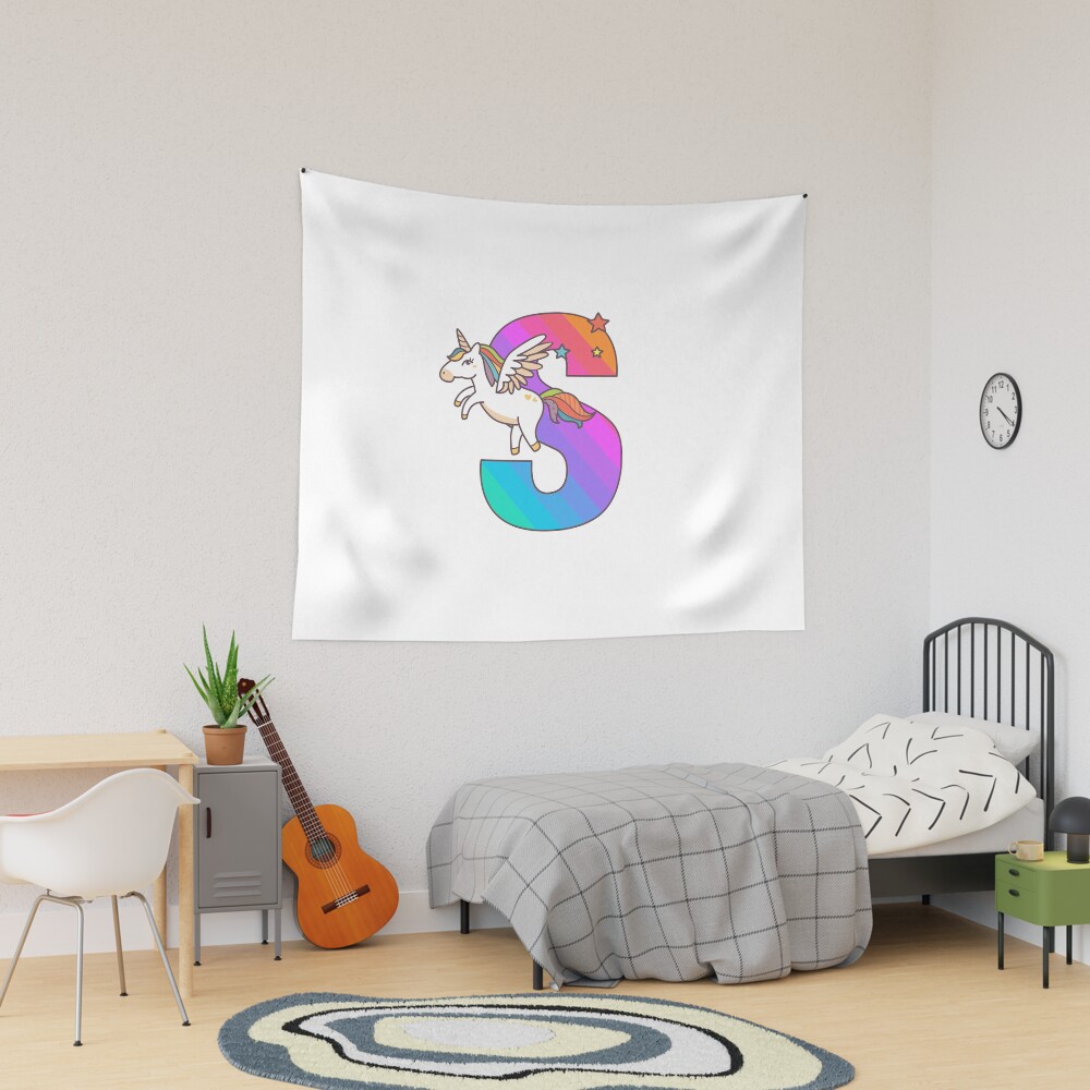 "Unicorn Monogram Letter S Initial Cute Birthday Gift" Poster for Sale ...
