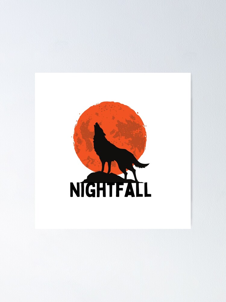 "Nightfall wolf howling at the moon design" Poster for Sale by ...