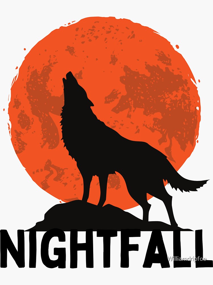 "Nightfall wolf howling at the moon design" Sticker for Sale by ...
