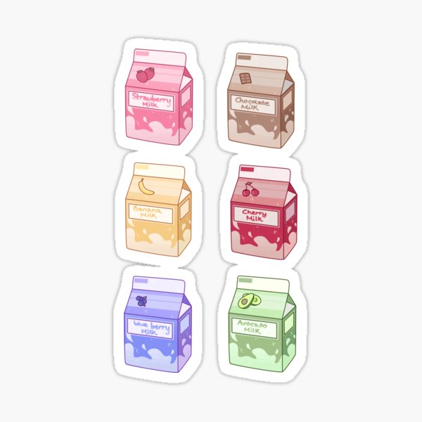 "Kawaii milk cartons" Sticker for Sale by Asoduki | Redbubble