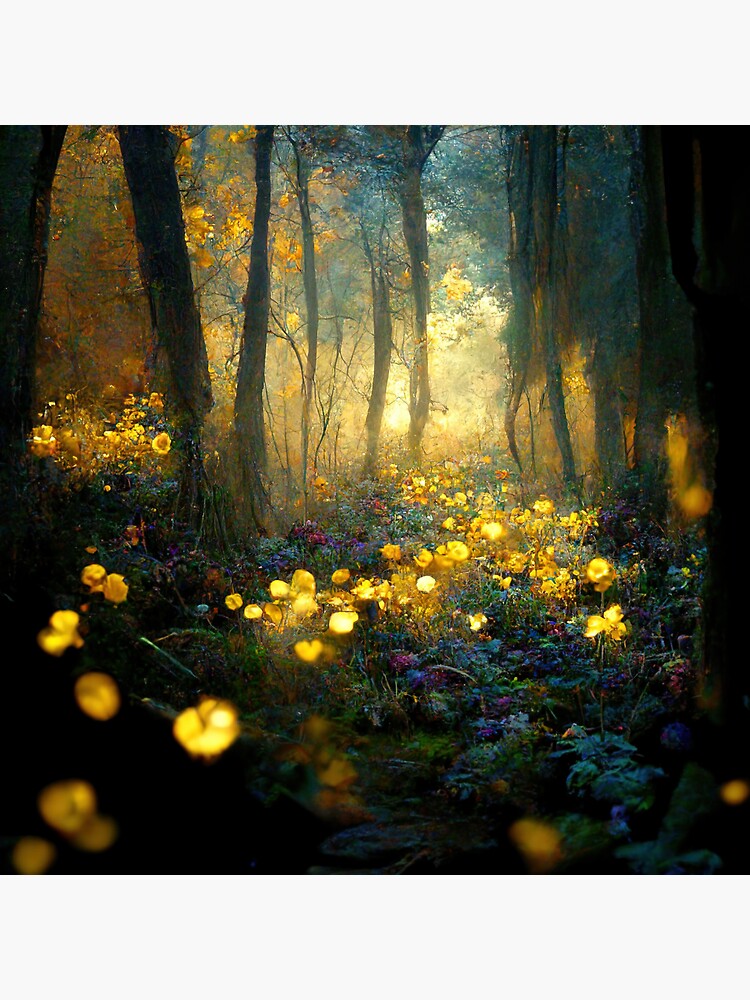 "Beautiful forest lit by spirits" Sticker for Sale by EarthandEase ...