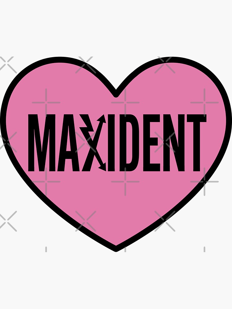 "Stray Kids MAXIDENT Pink and Black Heart" Sticker for Sale by ...