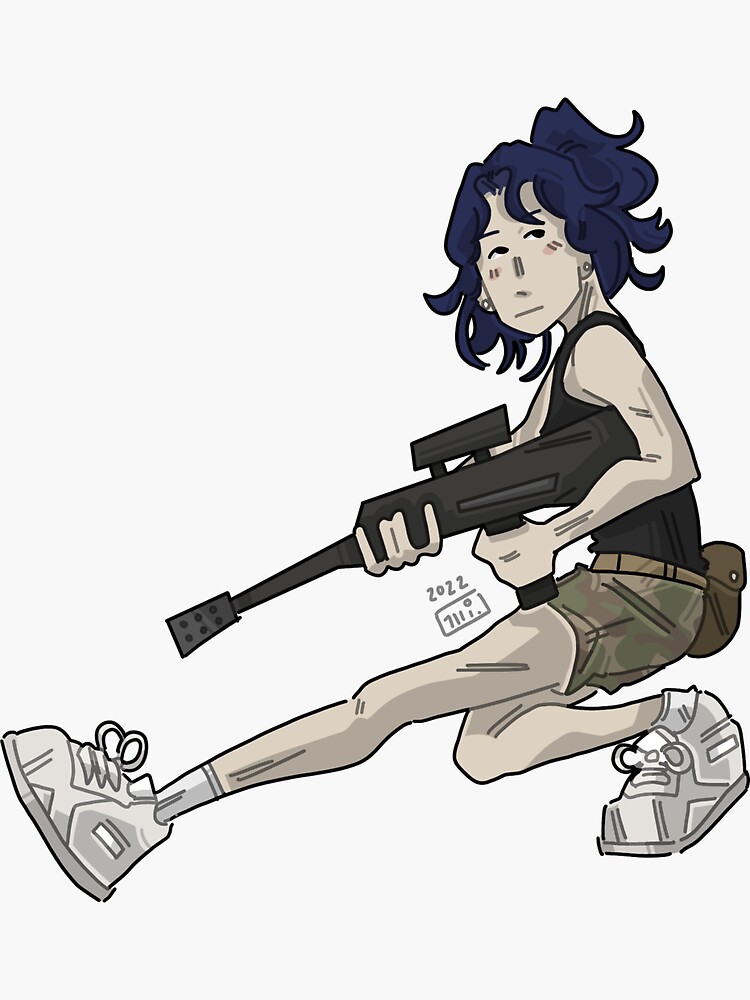 "GUN GIRL!" Sticker for Sale by MIIIIIUS | Redbubble