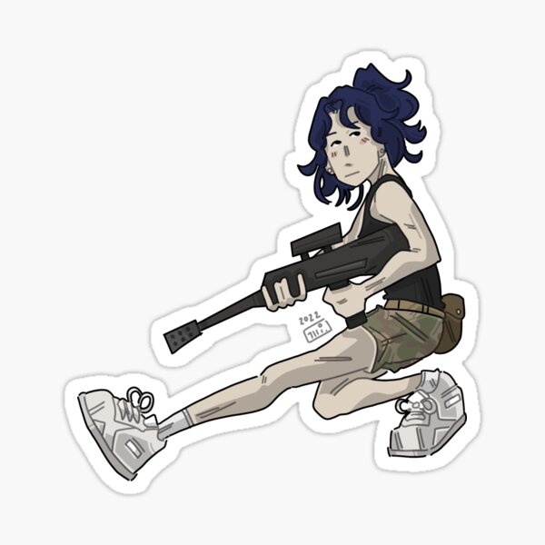"GUN GIRL!" Sticker for Sale by MIIIIIUS | Redbubble