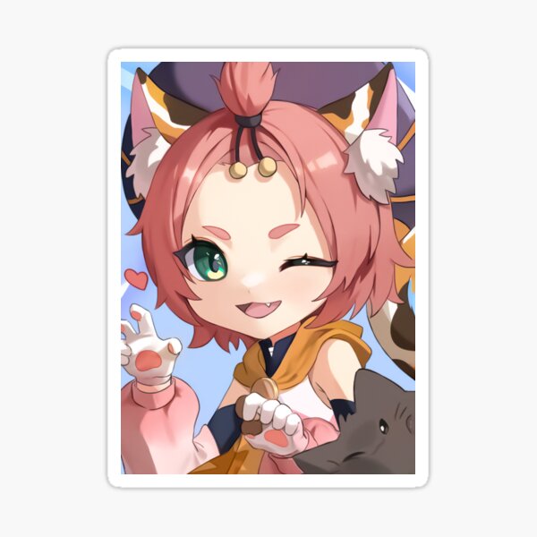"Diona Genshin Impact Fanart" Sticker for Sale by Spacefoxart | Redbubble