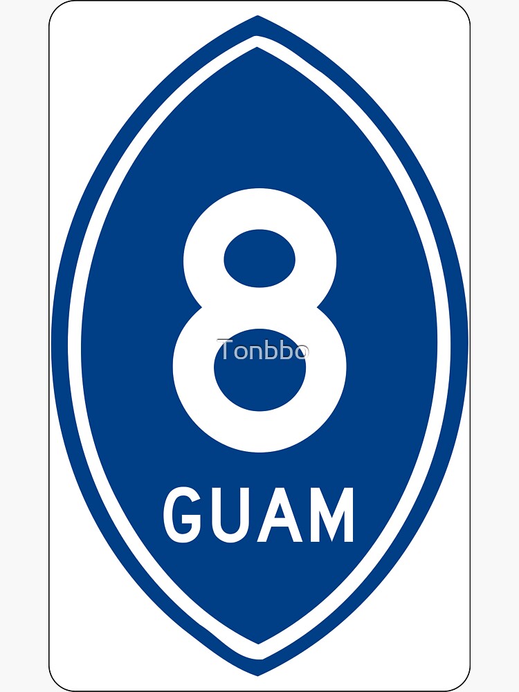 "Guam Highway 8 route marker" Sticker for Sale by Tonbbo | Redbubble