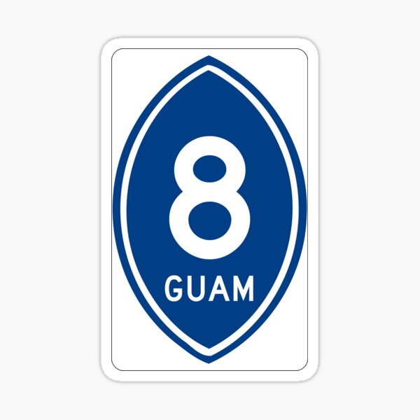 "Guam Highway 8 route marker" Sticker for Sale by Tonbbo | Redbubble