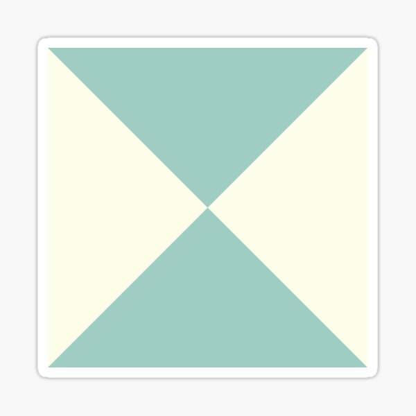 "Minimalist Aesthetic Pastel Triangle Pattern | Green Yellow" Sticker ...