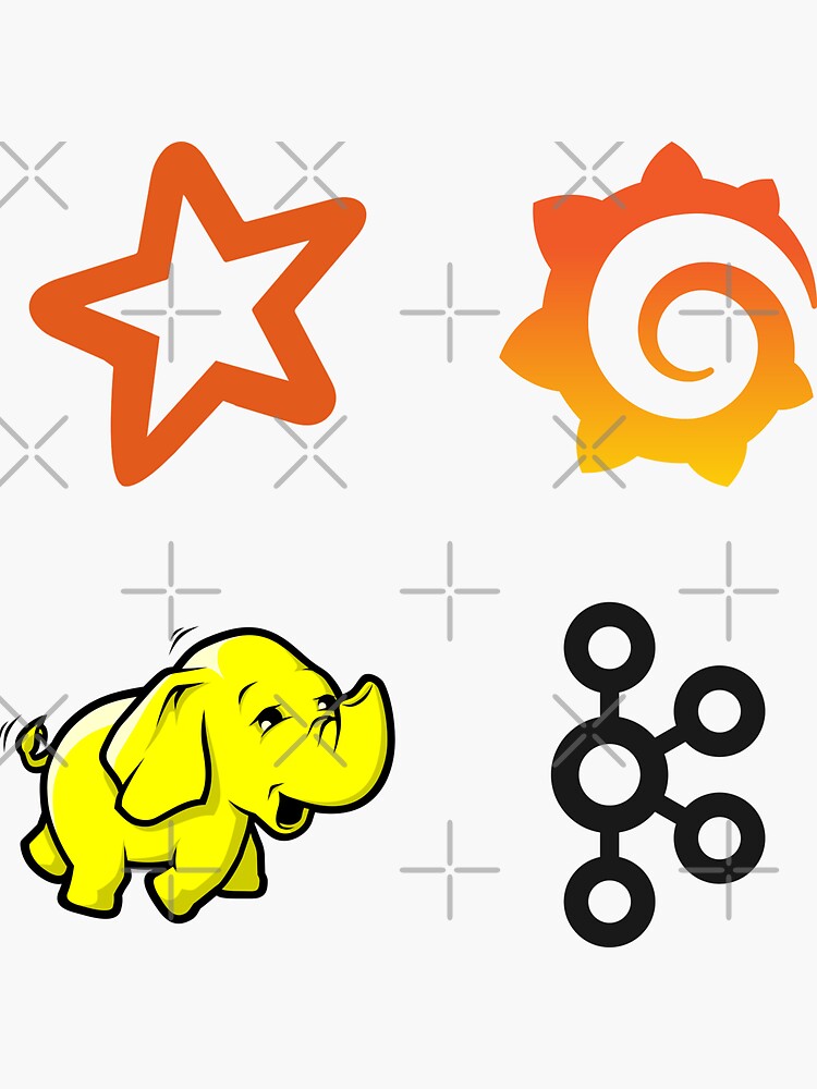 Apache Spark, Grafana, Hadoop, Kafka - 4x Sticker Combo Pack" Sticker ...