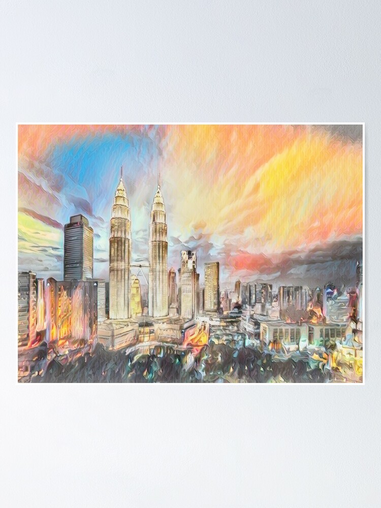 "KLCC Twin Tower" Poster for Sale by Cakawari | Redbubble